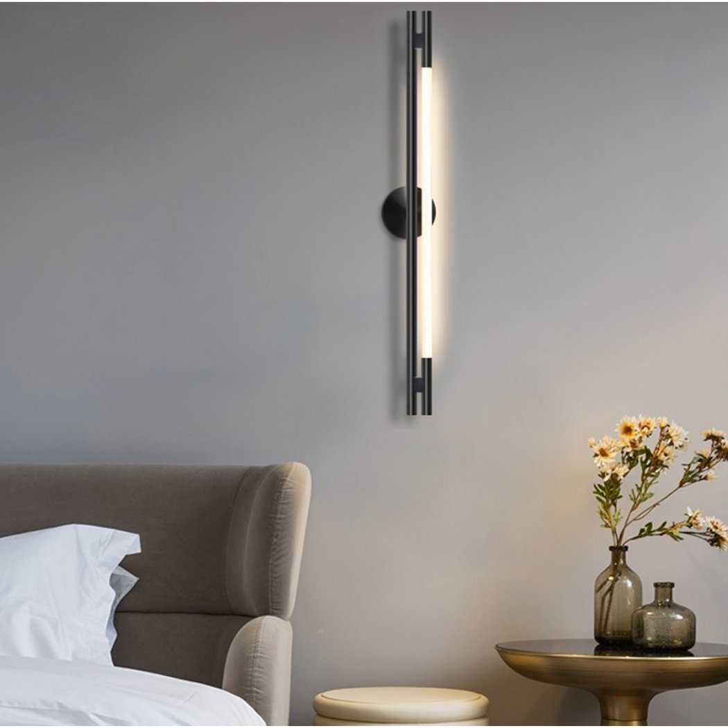 Lampada da parete LED nera diritta • Illuminazione Italia