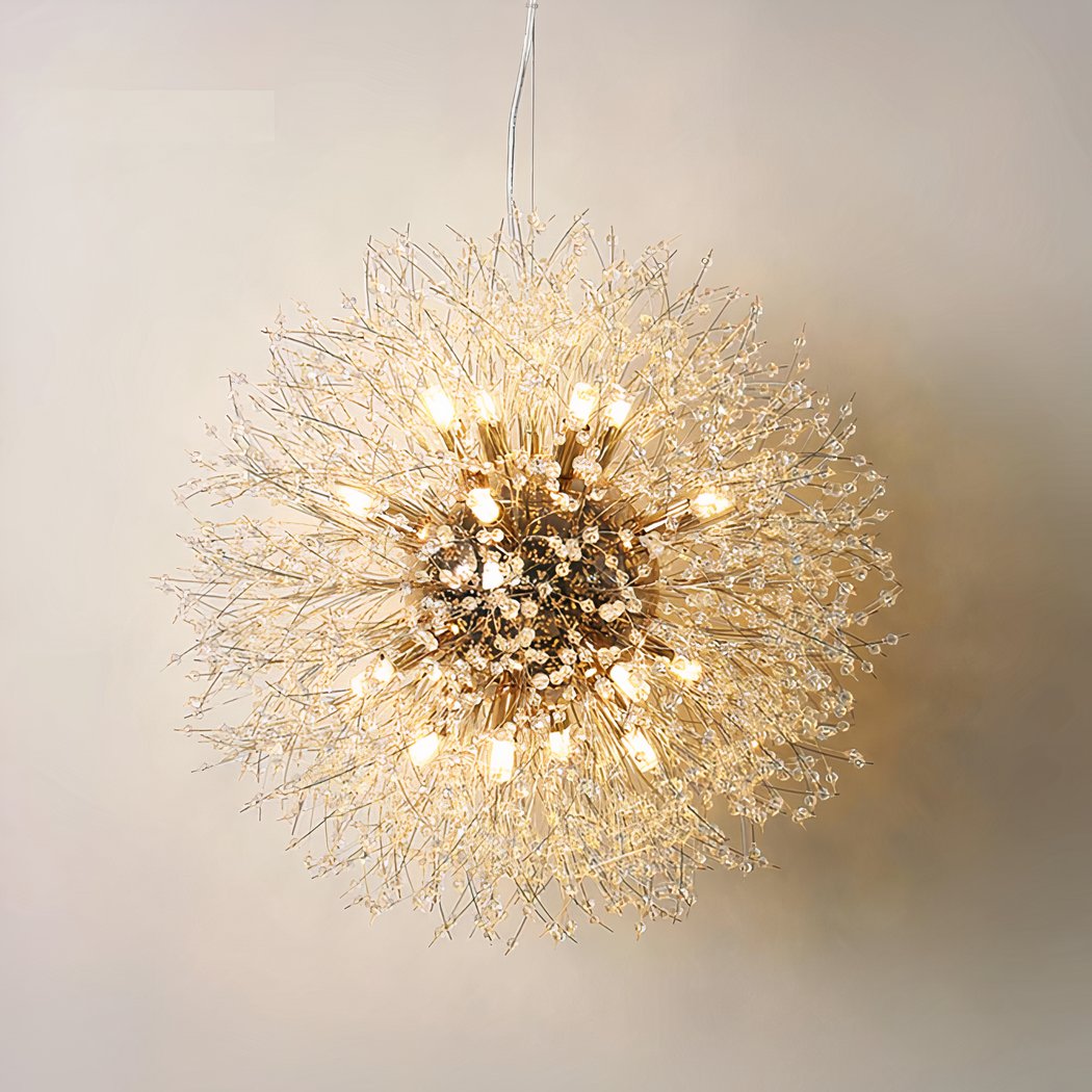 Lampadario a dente di leone in cristallo LED, con un moderno design a ...