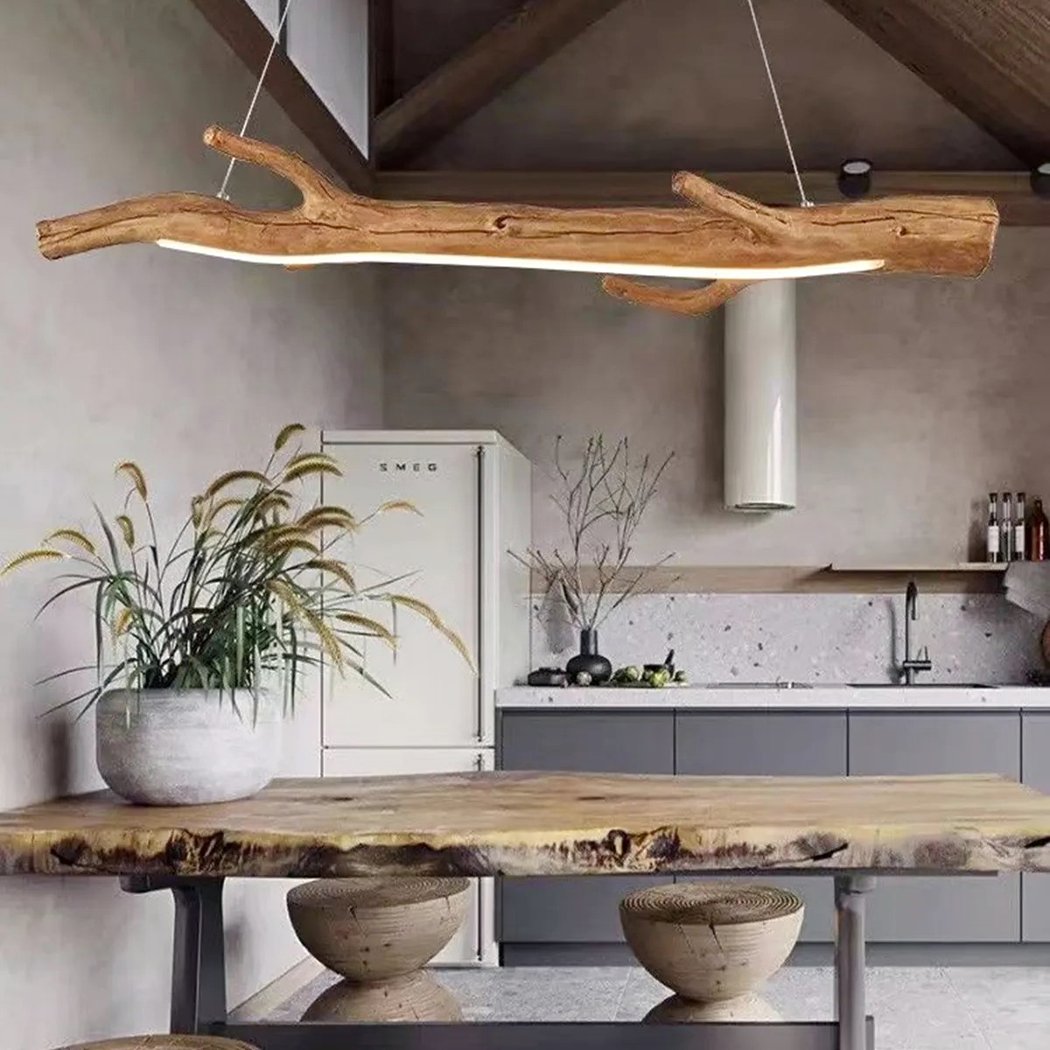 Lampadario a rami in resina effetto Driftwood con striscia LED ...