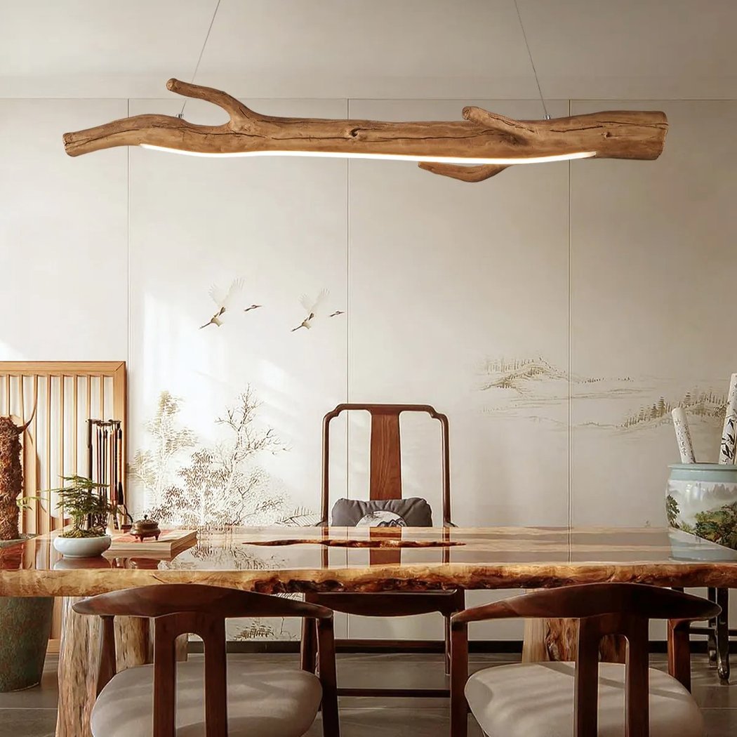 Lampadario a rami in resina effetto Driftwood con striscia LED ...