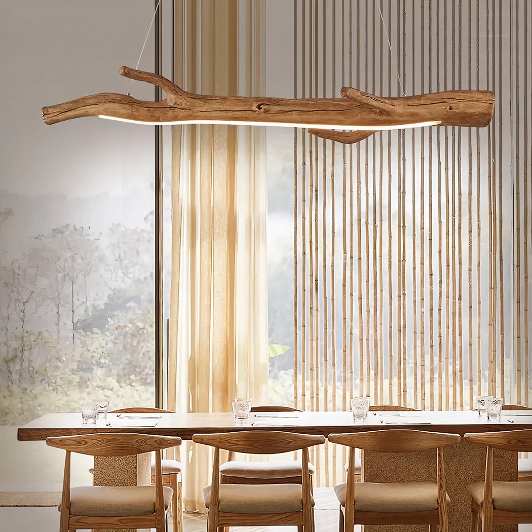 Lampadario a rami in resina effetto Driftwood con striscia LED ...