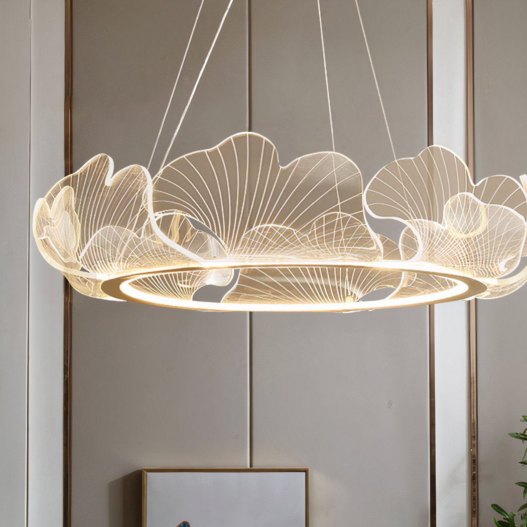 Lampadario gigante a foglie trasparenti dal design nordico moderno e ...