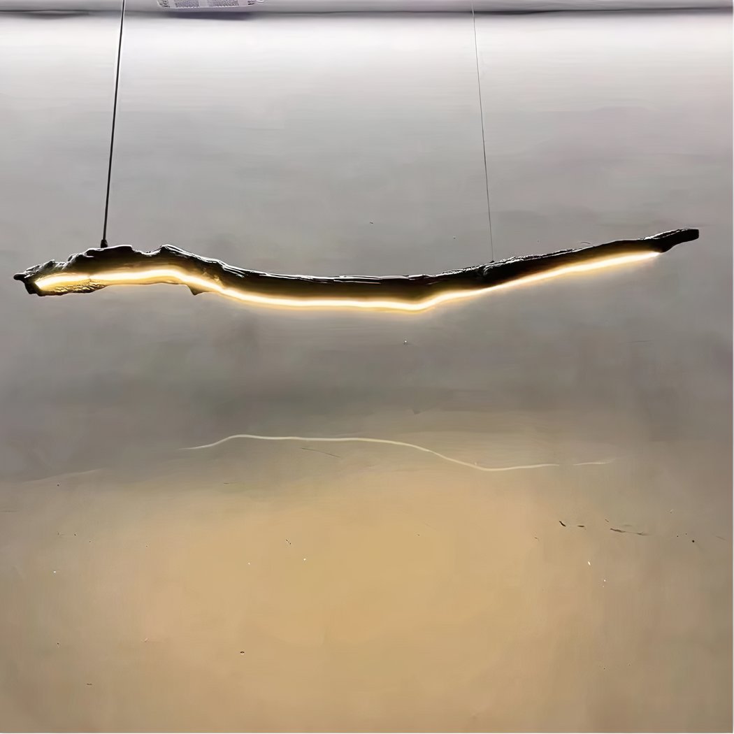 Lampadario nero in stile driftwood con striscia LED • Illuminazione Italia