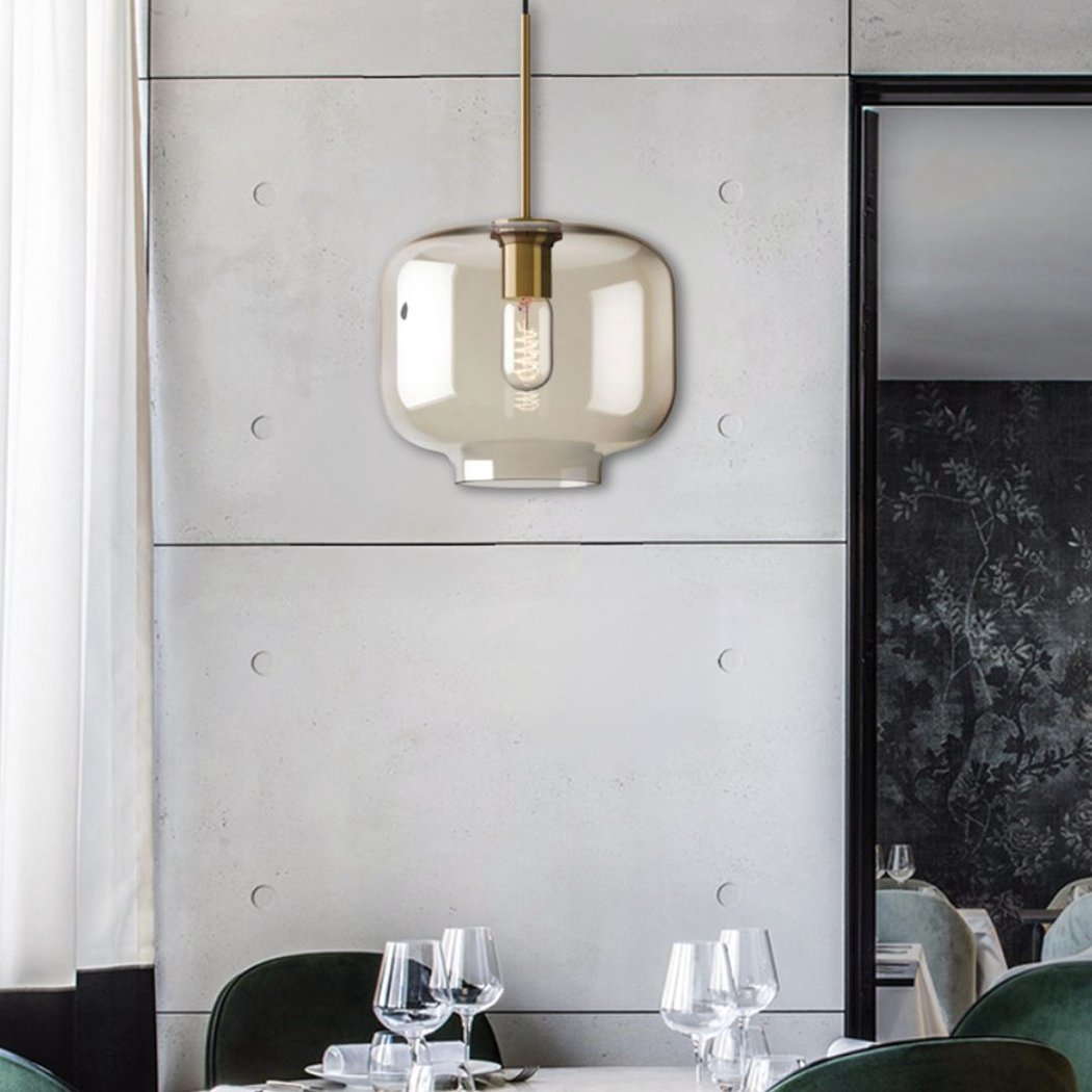 Lussuosa lampada a sospensione in stile industriale nordico in vetro ...
