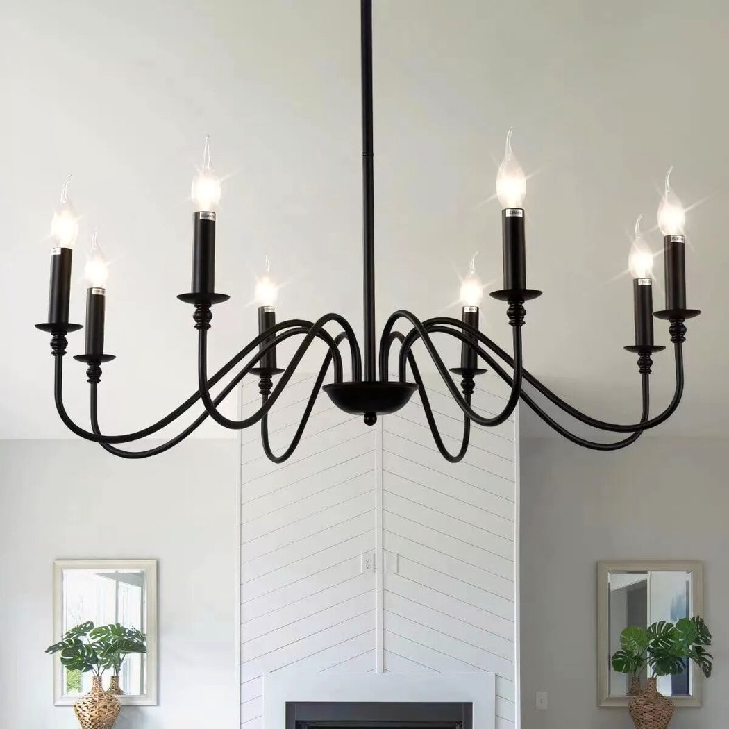 Lampadario in ferro nero • Illuminazione Italia