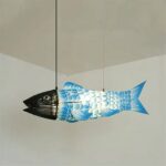 Lampadario LED giapponese a forma di grande pesce • Illuminazione Italia